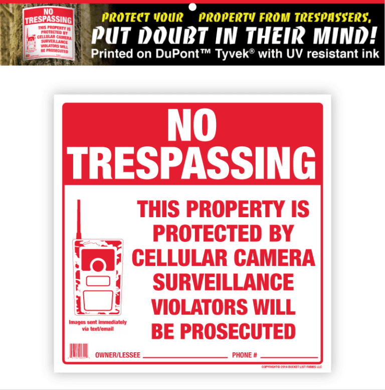No Trespassing Sign - Tyvek 10 Pack | Extreme Hunting Solutions